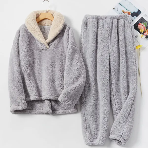 Women's Comfortable Velvet Pajamas Long Sleeves Large Size Loose ...