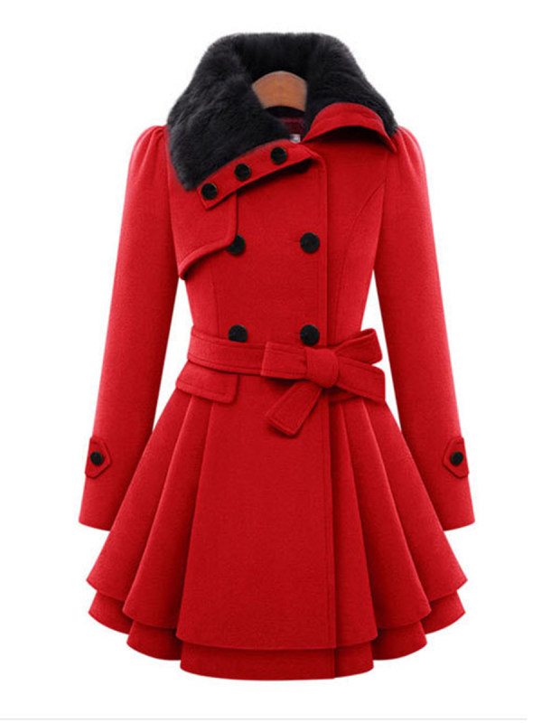Fold-Over Collar Plain Coat - prestarrs.com