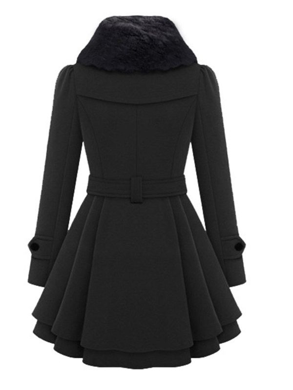 Fold-Over Collar Plain Coat - prestarrs.com