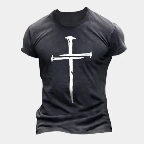 Cross print mens T-shirt - Wayrates.com