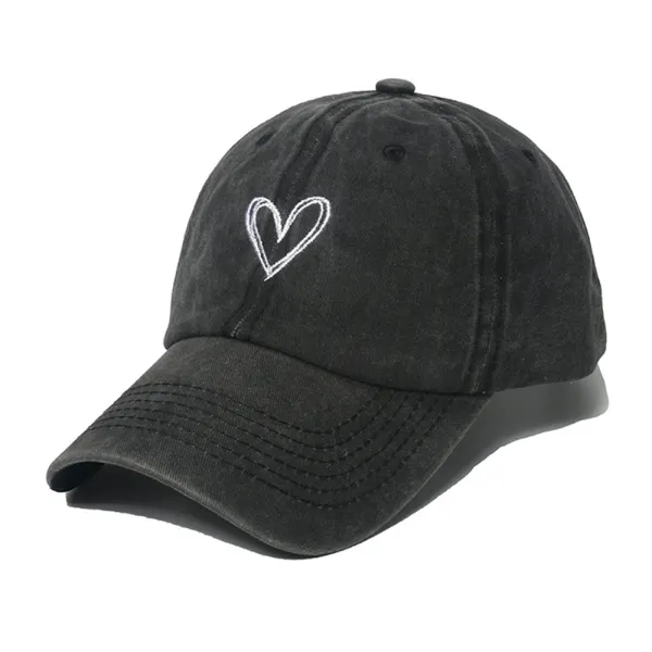 Men's Vintage Embroidered Heart Cap - Kalesafe.com