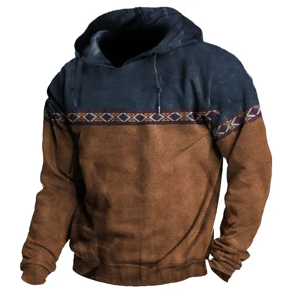 Men's Colorblock Aztec Hoodie - Kalesafe.com