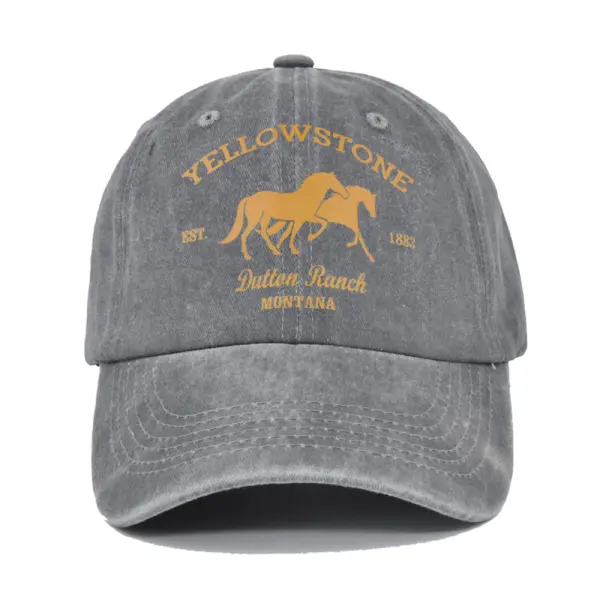 Men's Vintage Western Yellowstone Print Cap - Cotosen.com