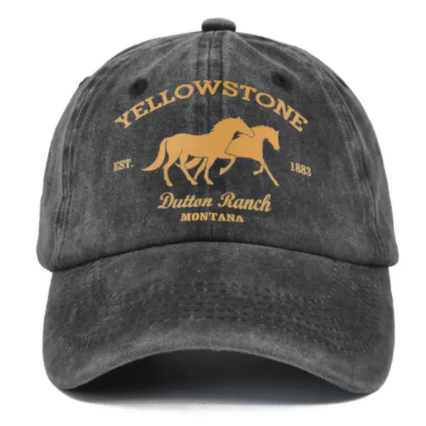 Men's Vintage American Western Yellowstone Print Cap - Cotosen.com