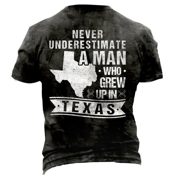 Vintage Texas Map A Man Who Grew Up In Texas Men Tee - Cotosen.com