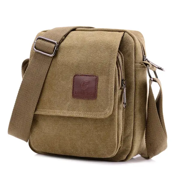Men's Canvas Bag Casual Bag Fashion Shoulder Bag Simple Light Messenger ...