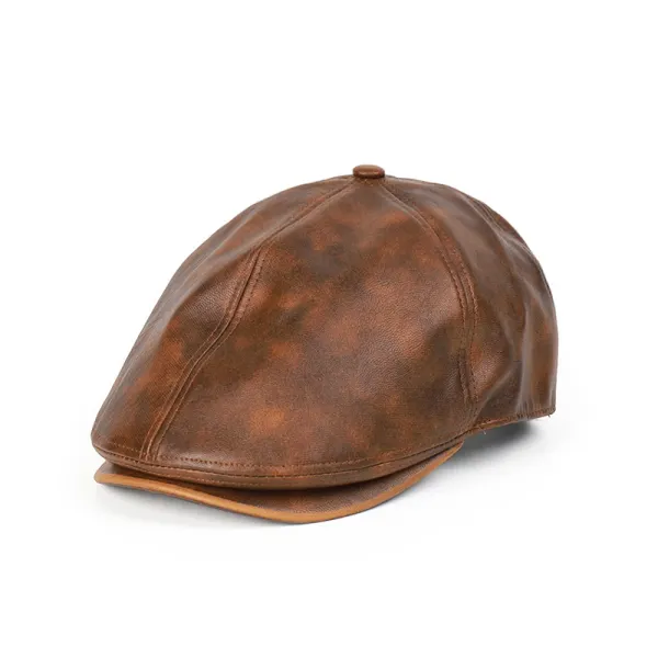 Retro PU Leather British Style Forward Hat - Cotosen.com