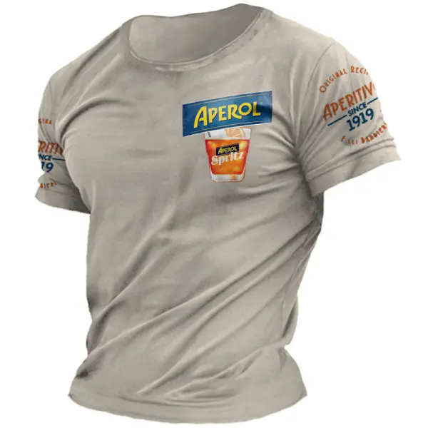 Men's Aperol Spritz Printed Everyday Casual Short Sleeve T-Shirt ...