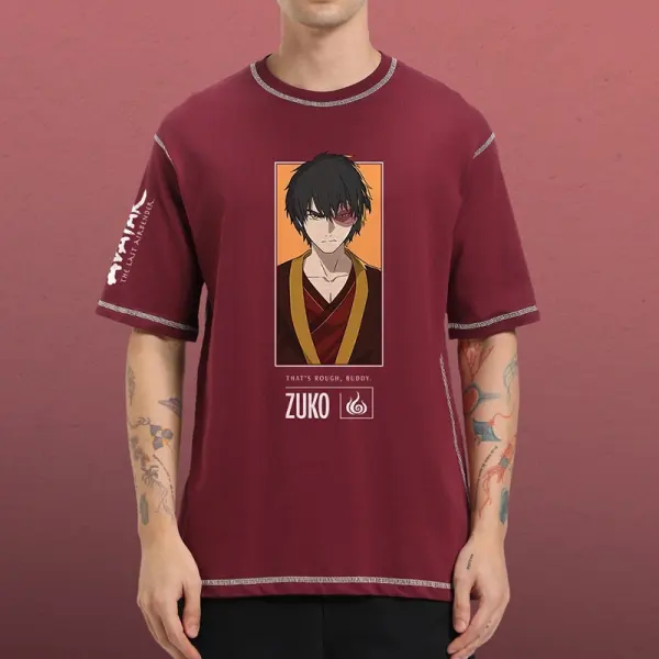 Men's Maroon Zuko The Hotman Graphic Printed Oversized T-shirt ...