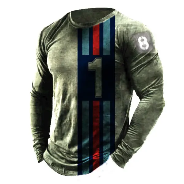 Mens Vintage Racing Stripes Retro T-shirts - Kalesafe.com